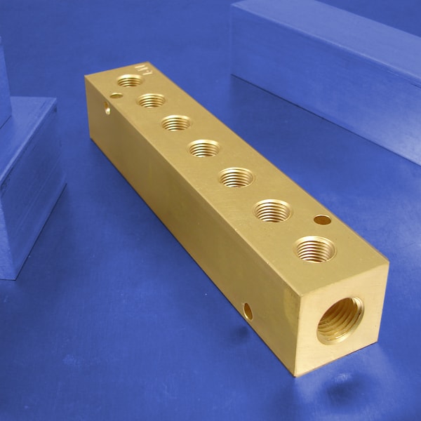 7-Station, 1/4 NPT (F) Input, Brass Manifold | 7-Station, 1/4 NPT (F ...